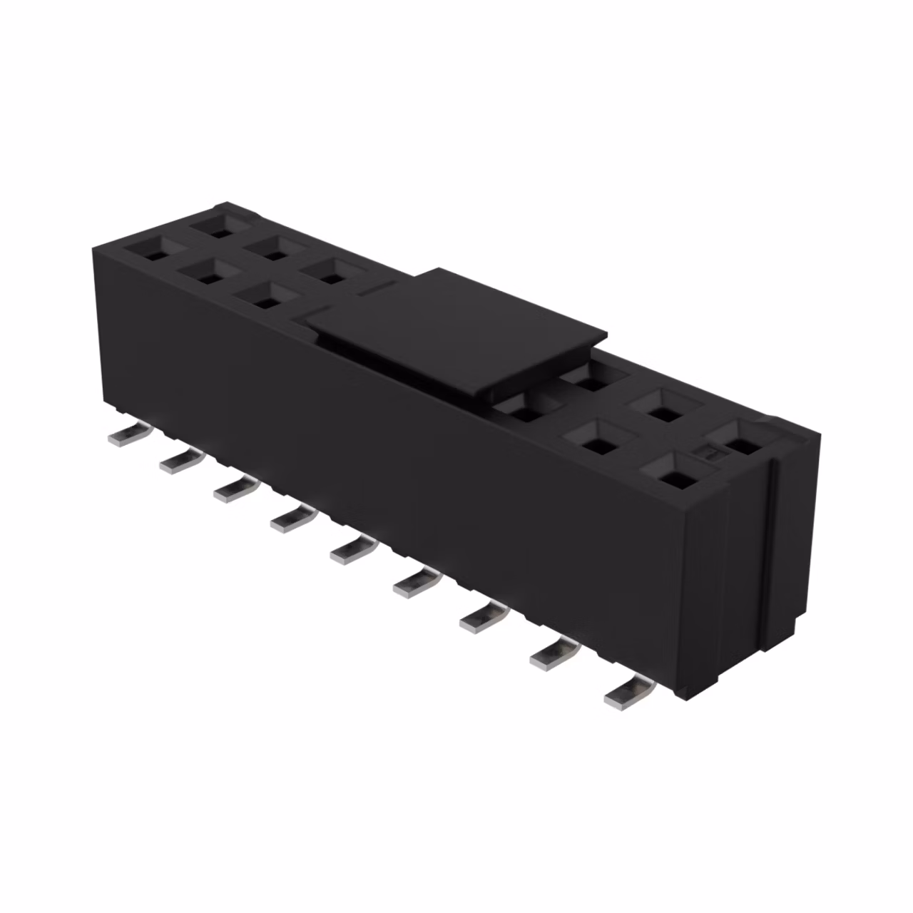 Milli-Grid Vertical Receptacle, 2.00mm Pitch, Dual Row, Surface Mount, Top/Bottom Entry, with Cap, Tube, 0.38µm Gold (Au) Plating, 18 Circuits, Lead-Free for sale