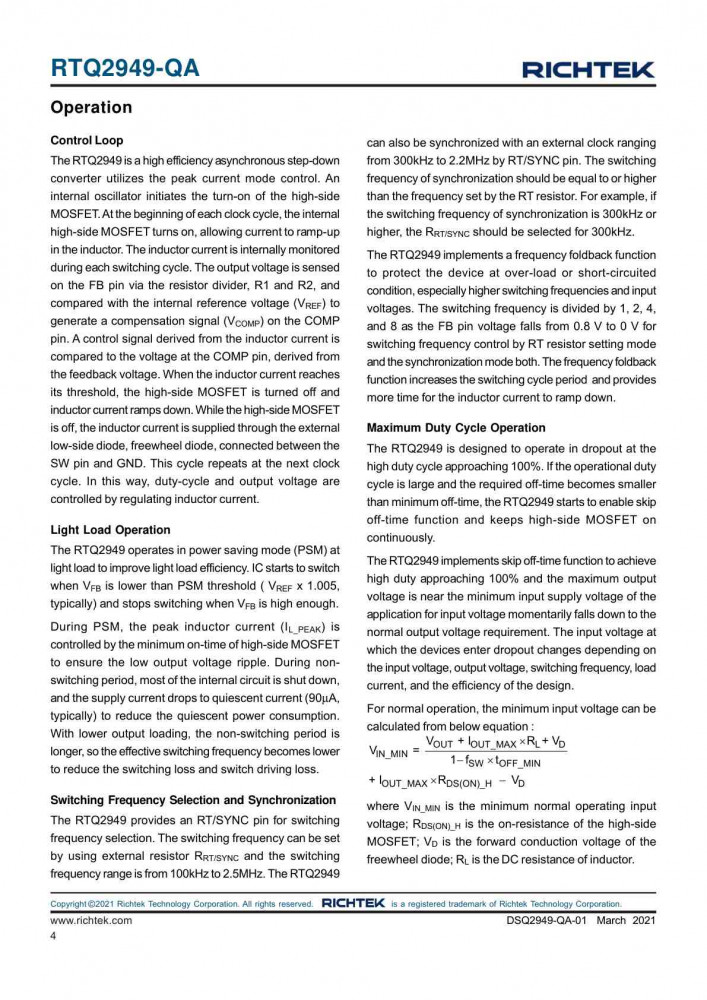 RTQ2949GSP-QA datasheet page 4