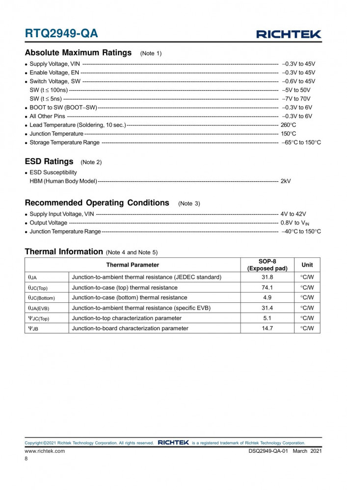 RTQ2949GSP-QA datasheet page 8