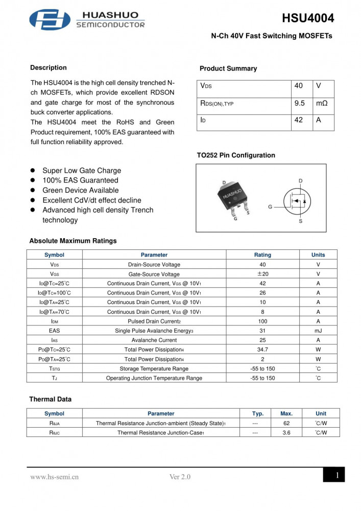 HSU4004 datasheet page 1