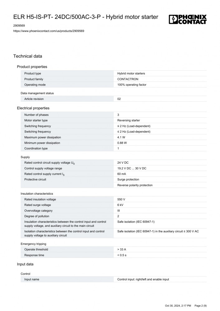 Phoenix Contact 2909569 technical document page 2