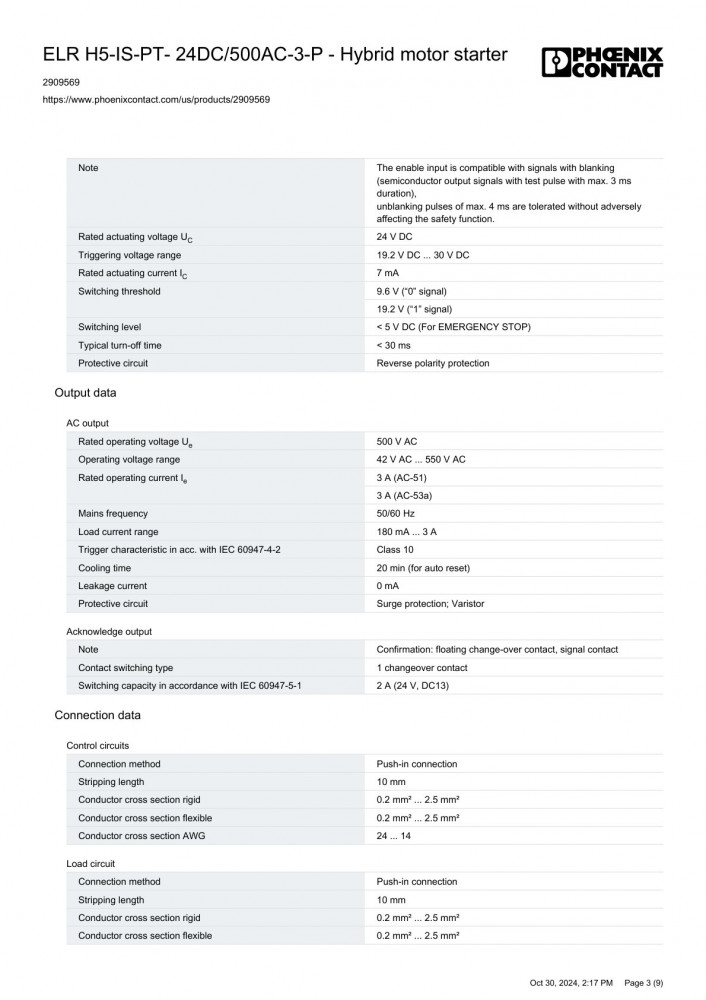 Phoenix Contact 2909569 technical document page 3