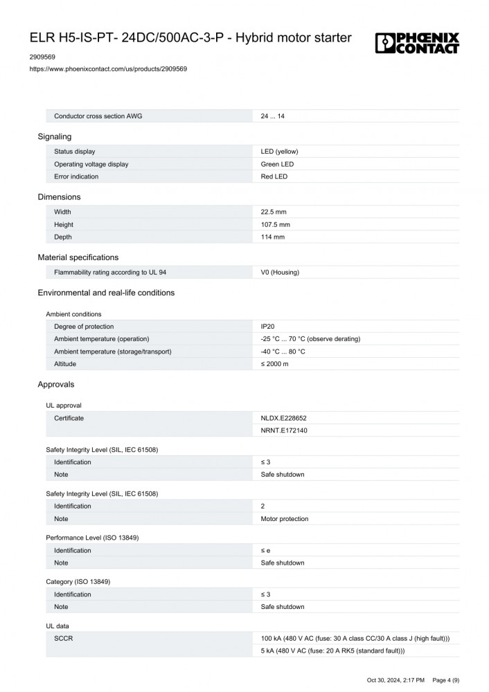 Phoenix Contact 2909569 technical document page 4