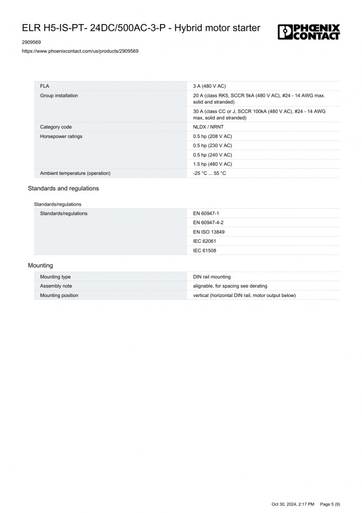 Phoenix Contact 2909569 technical document page 5