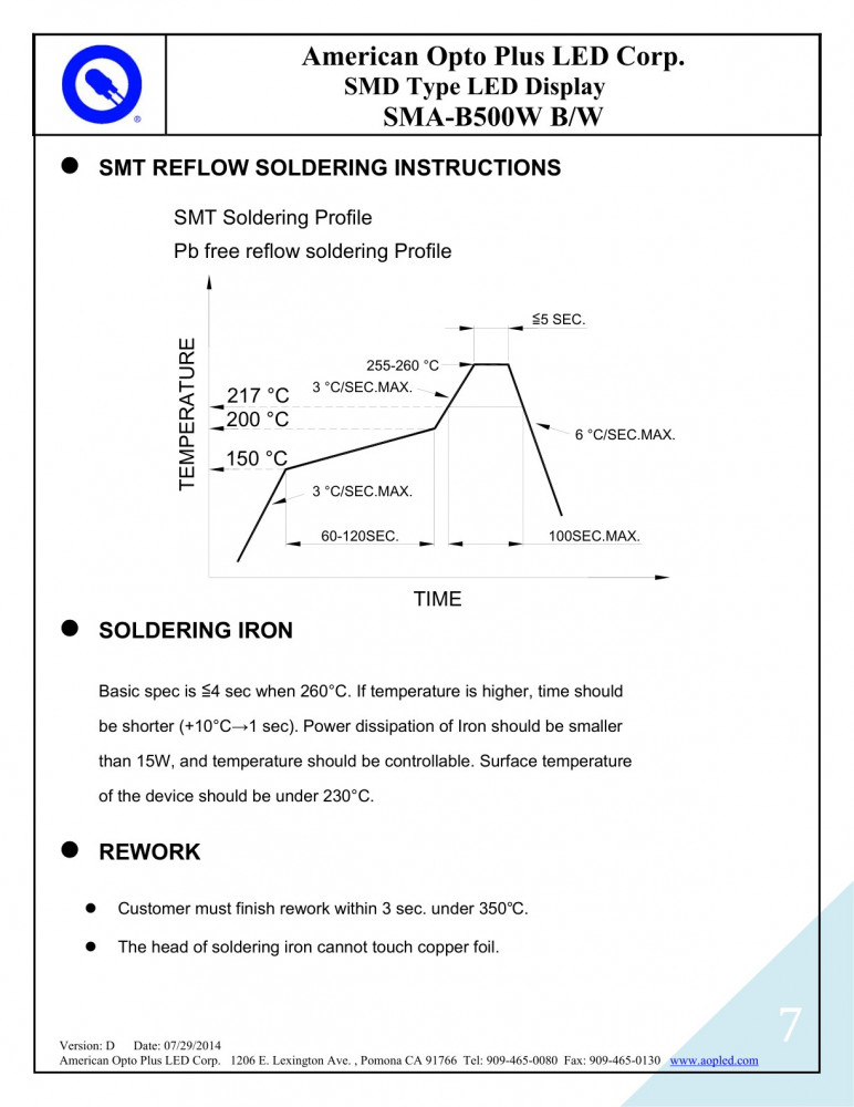 SMA-B500W B/W datasheet page 7