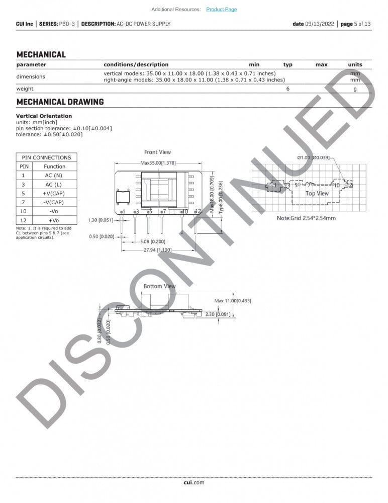 CUI PBO-3-S5-B datasheet page 5
