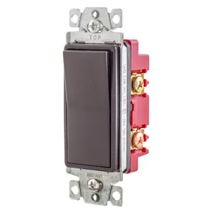 Industrial Grade Fashion Series, Rocker Switches, General Purpose AC, Three Way, 20A 120/277V AC, Back and Side Wired, Brown for sale