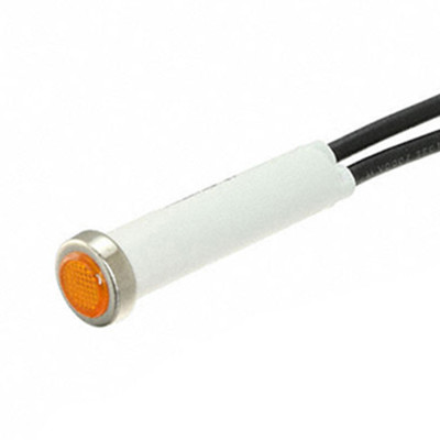 Neon Panel Mount Indicator Amber .315″ Flush 125V Wire Leads for sale
