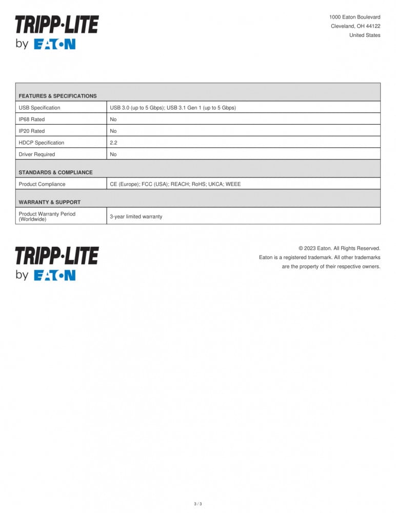 U444-006-HDR4BE technical document page 3