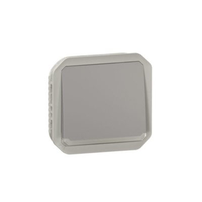 Plexo - Illuminated time delay switch - Grey mechanism - IP55 IK08 impact resistant - 250V AC 8A 0.25min to 15min adjustable timer