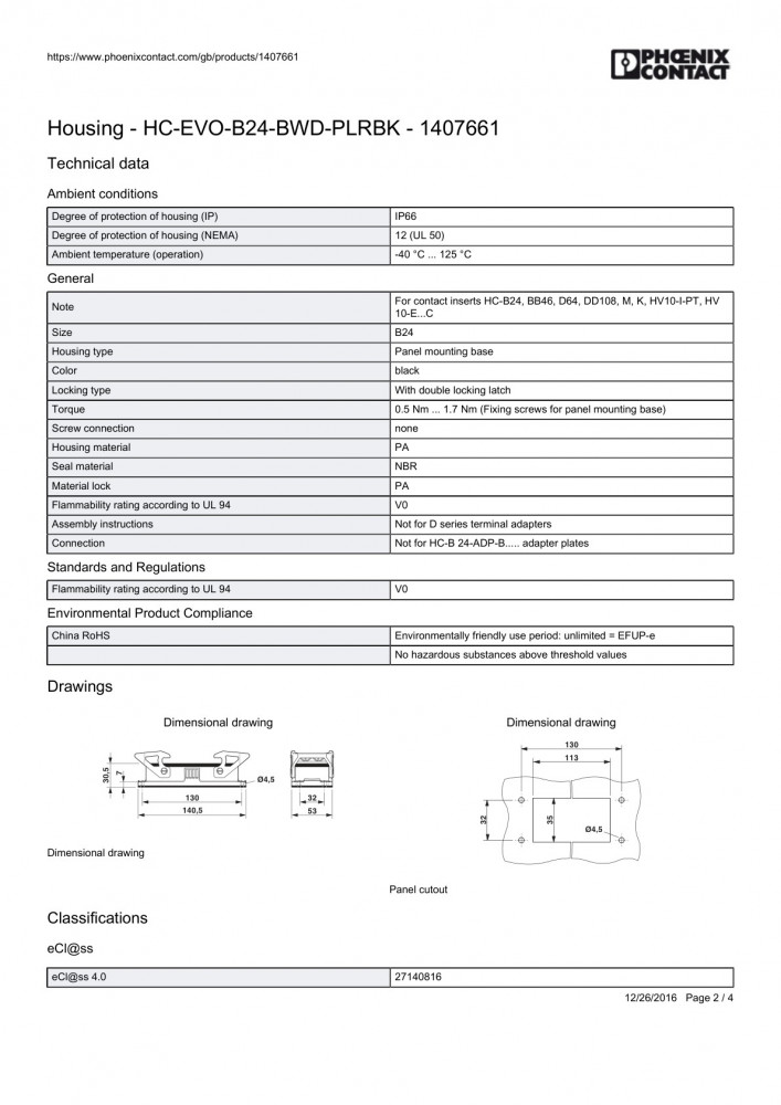 Phoenix Contact 1407661 technical document page 2