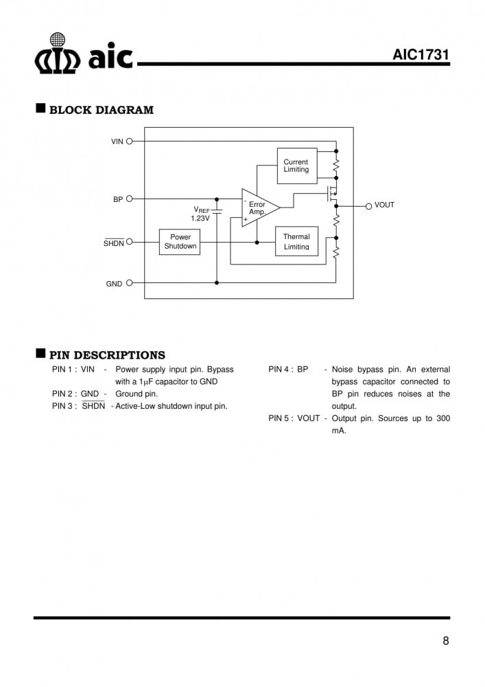 AIC1731 datasheet page 8