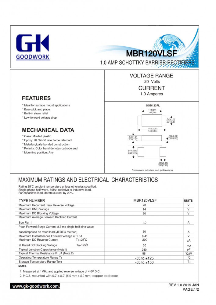 MBR120VLSF-GK datasheet page 1