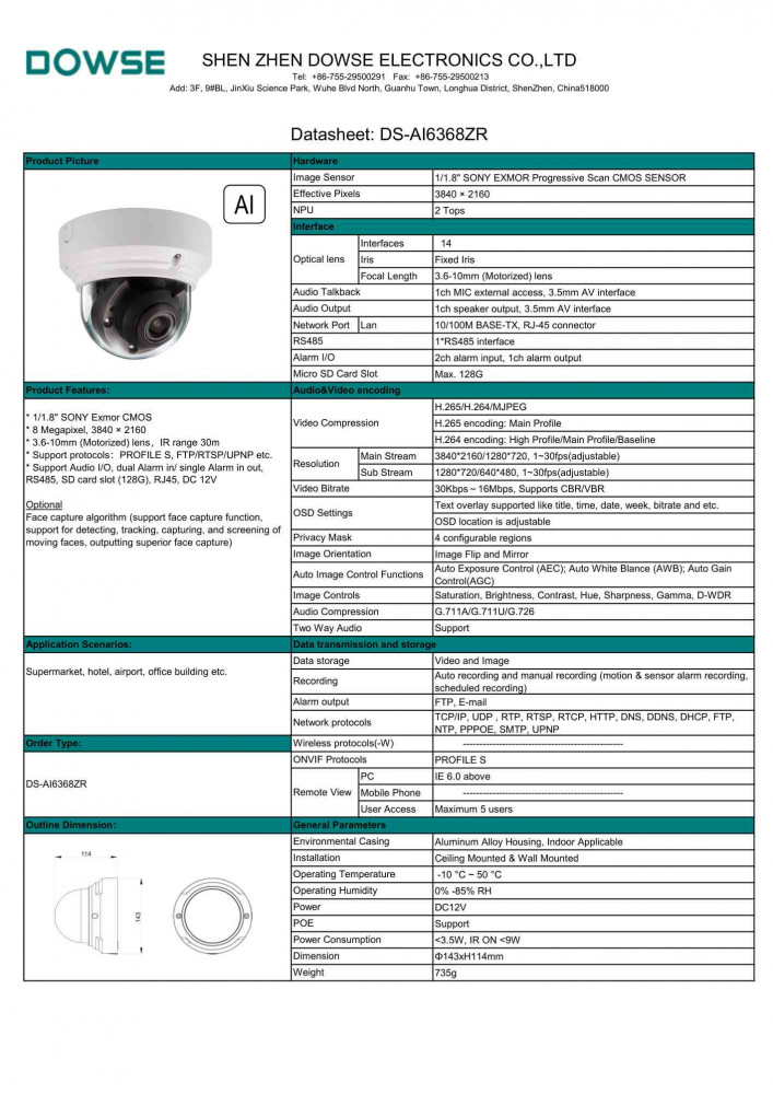 DS-AI6368ZR datasheet page
