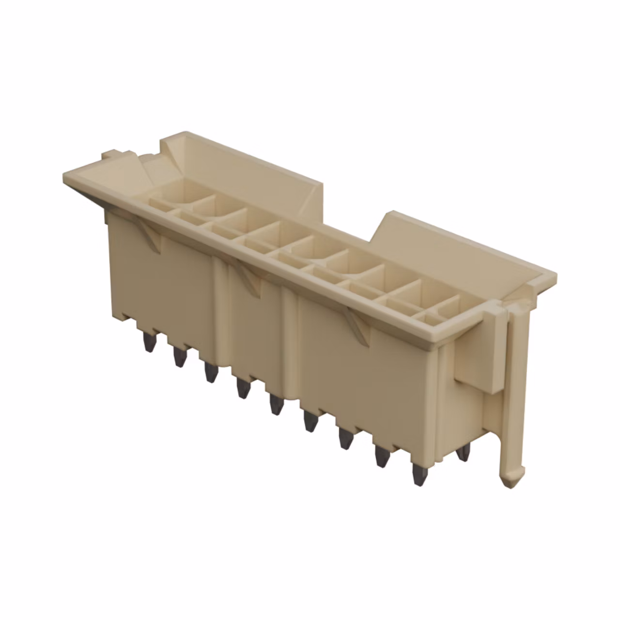 Mini-Fit HCS Header, 4.20mm Pitch, Dual Row, Vertical, Blind Mating, with Snap-in Plastic Peg PCB Lock, 18 Circuits, PA Polyamide Nylon 6/6 94V-2, without Drain Holes, Halogen Free for sale