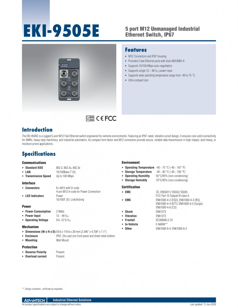EKI-9505E product documentation image, page 1