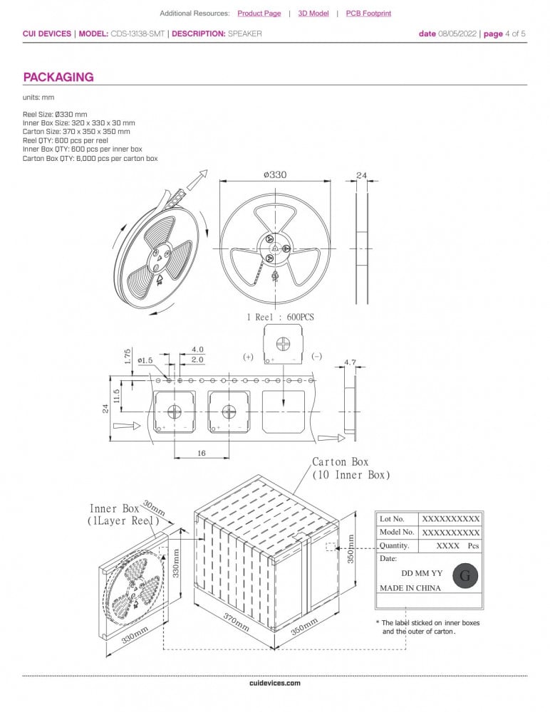 CDS-13138-SMT-TR datasheet page 4