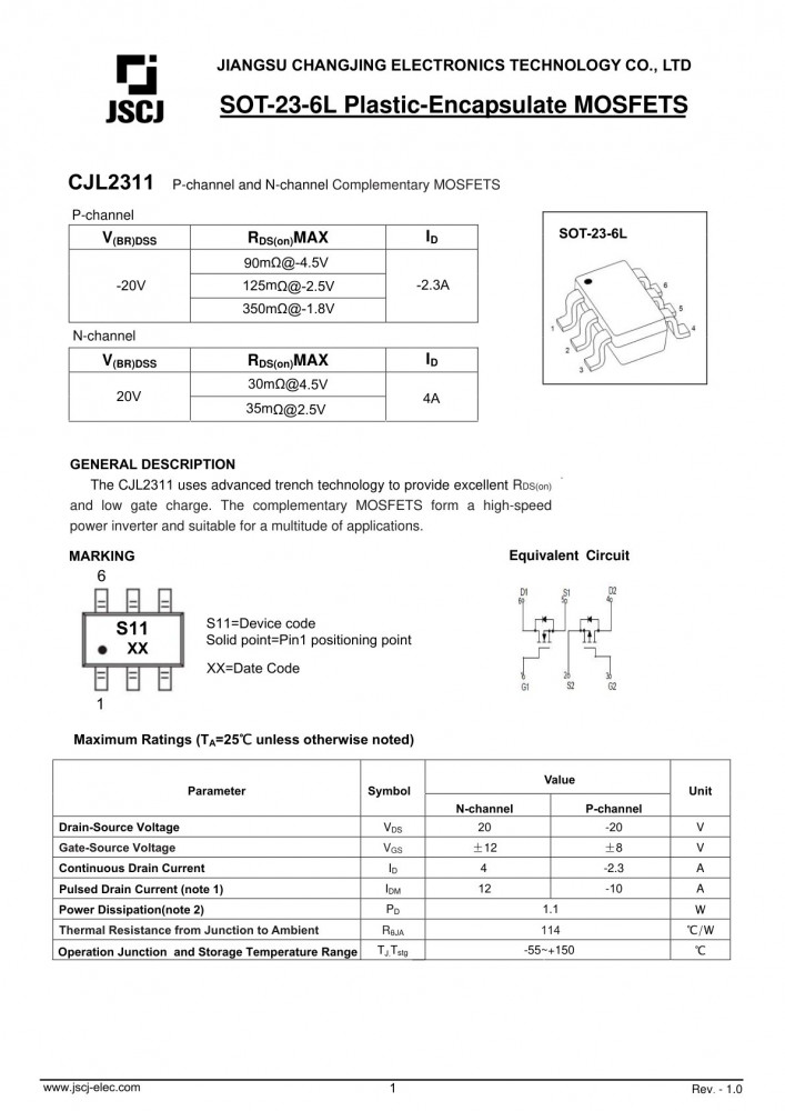 CJL2311 datasheet page 1