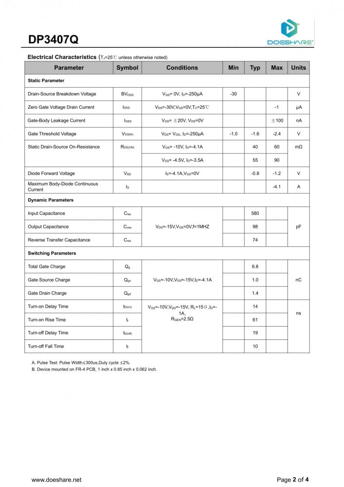 DP3407Q datasheet page 2