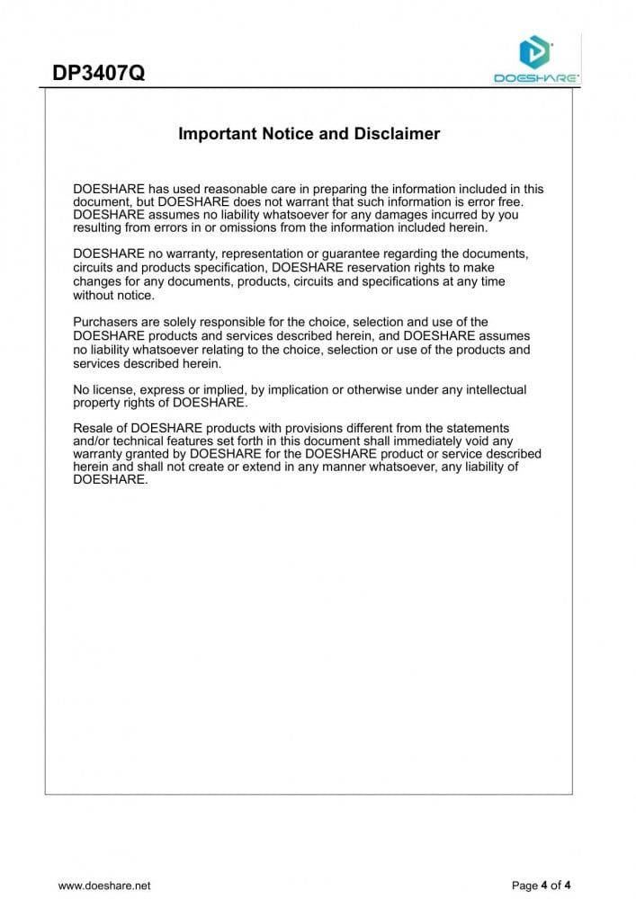 DP3407Q datasheet page 4