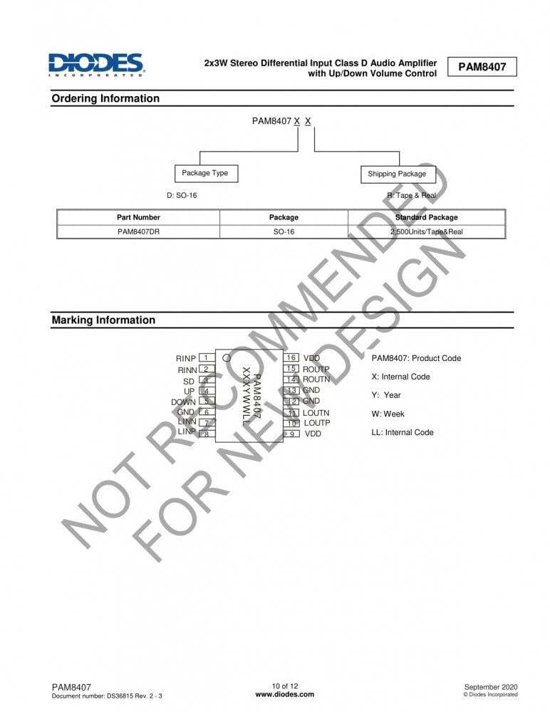 PAM8407DR datasheet page 10