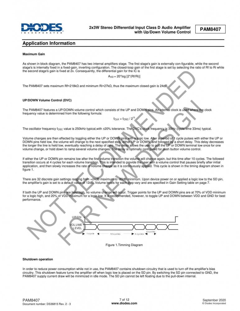 PAM8407DR datasheet page 7
