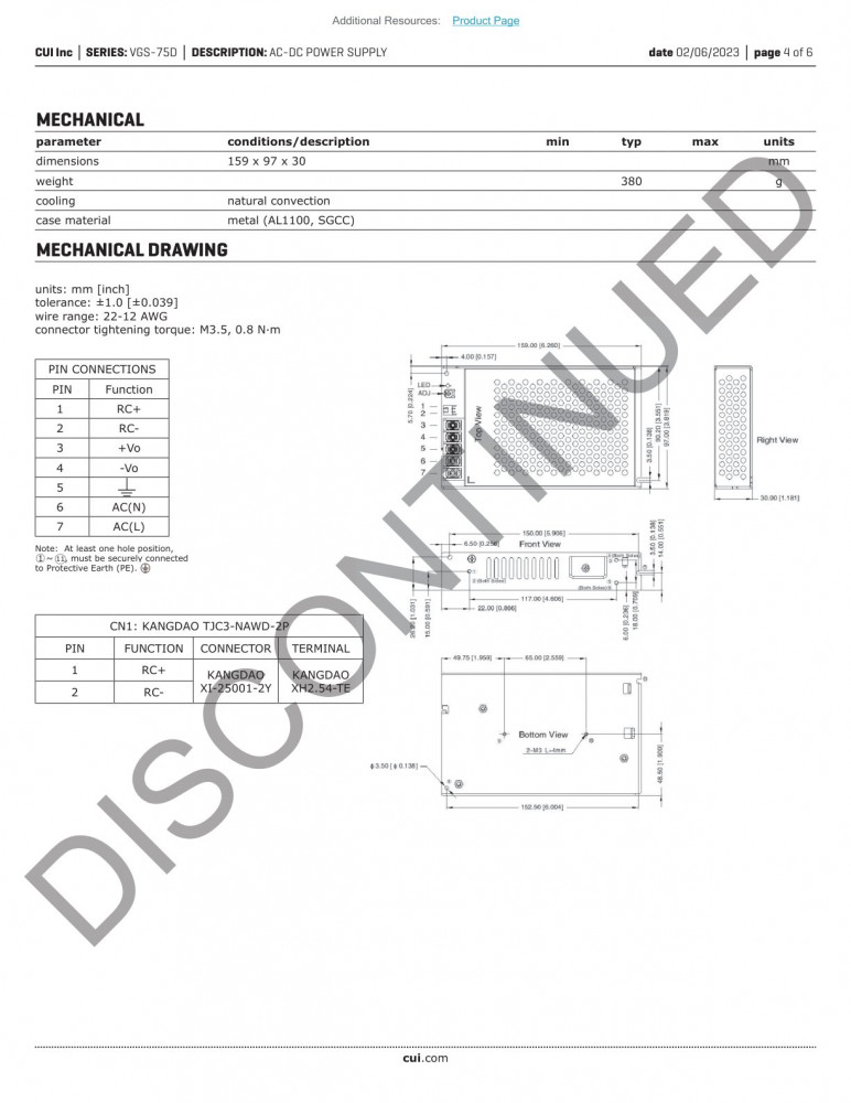 VGS-75D-5 datasheet page 4