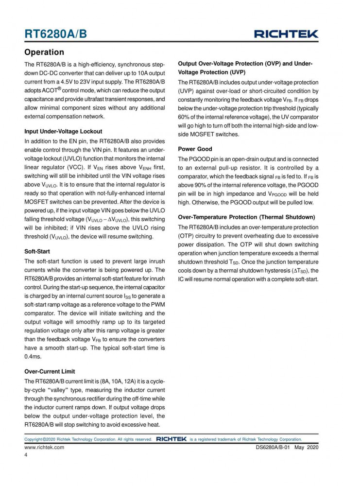 RT6280A/B datasheet page 4