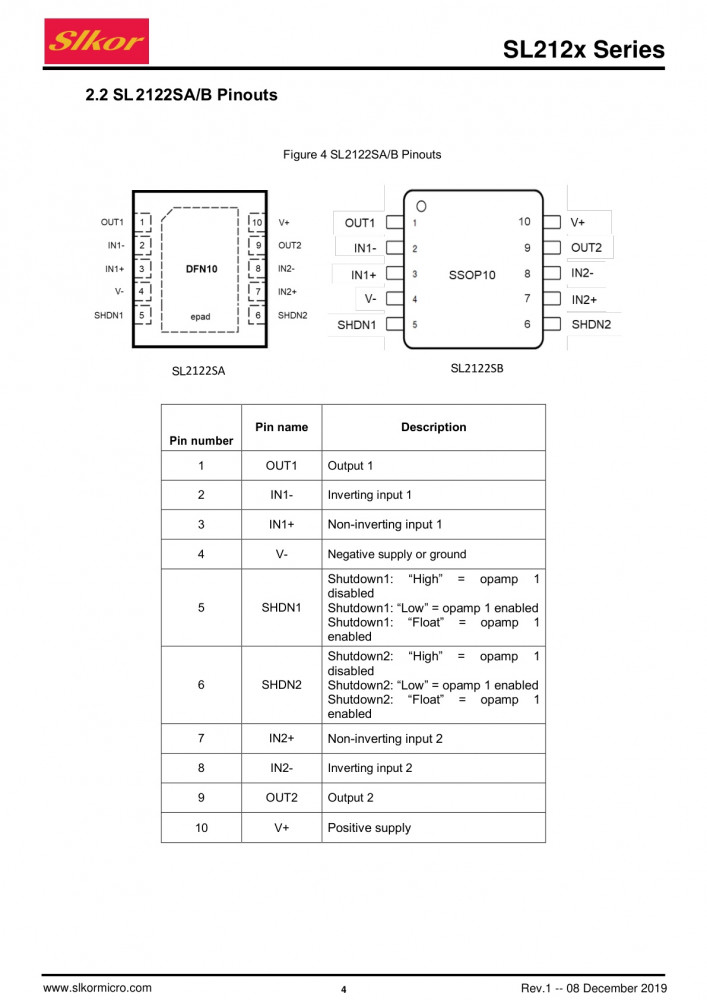 SL2122C datasheet page 4
