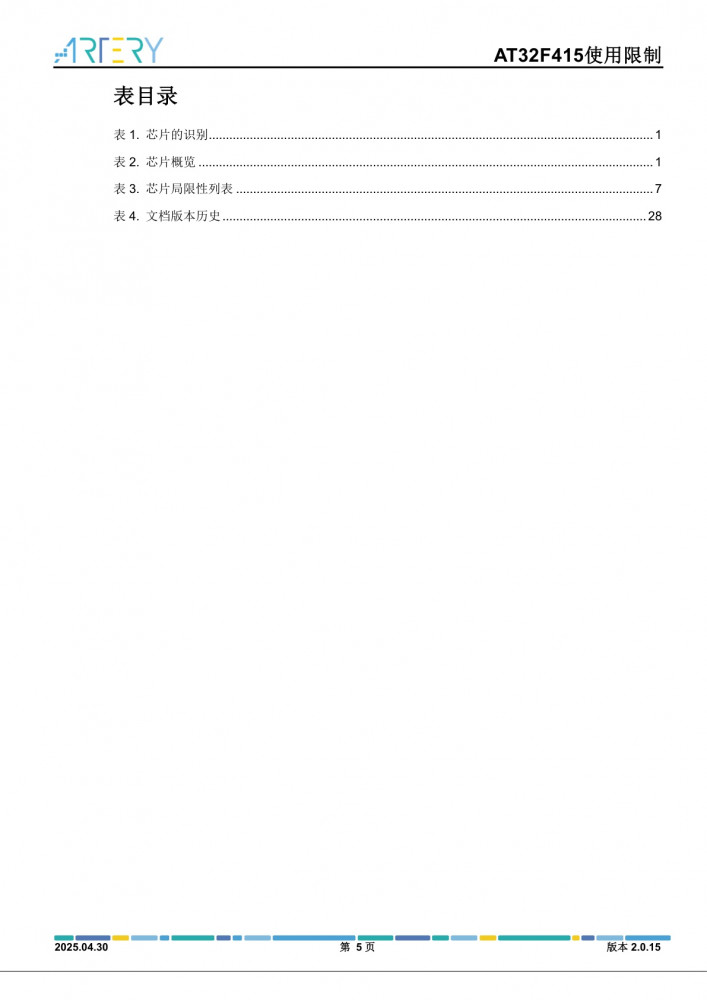 AT32F415 technical document page 5