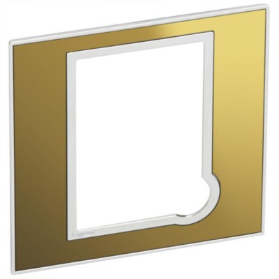 Arteor - British standard plate for 13A fused connection unit - Reflective metal - Glossy stainless steel - Gold finish for sale