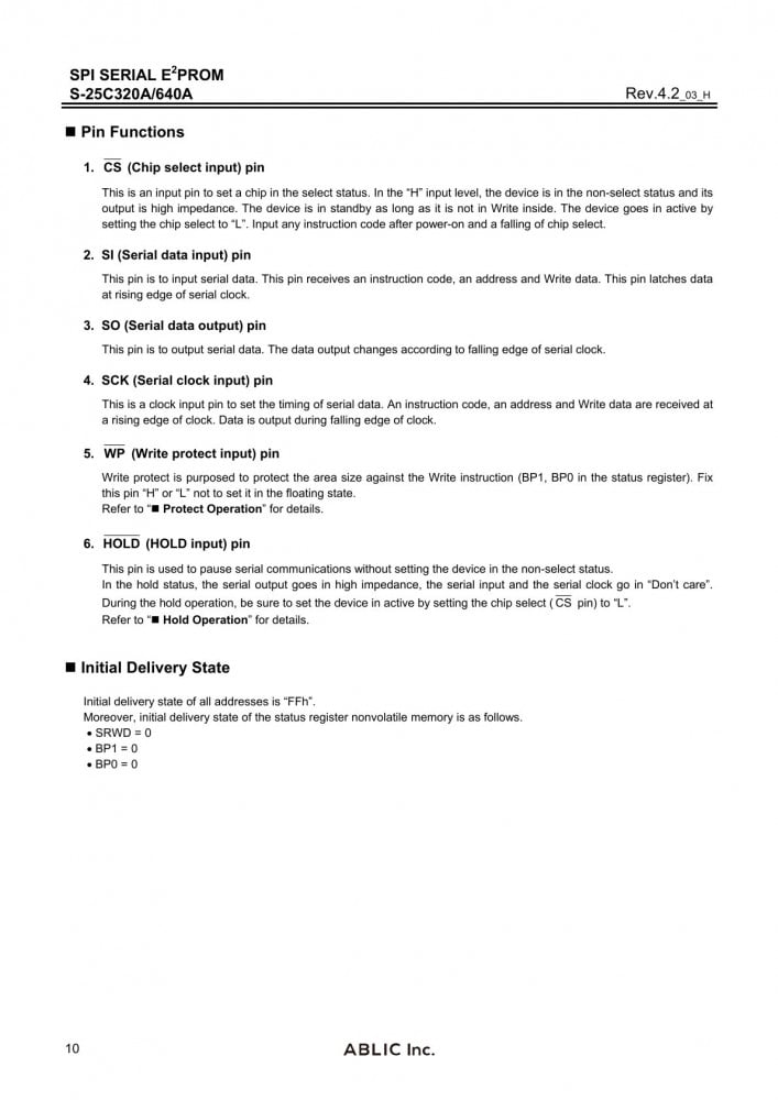 ABLIC S-25C640A0I-K8T3U3 datasheet page 10