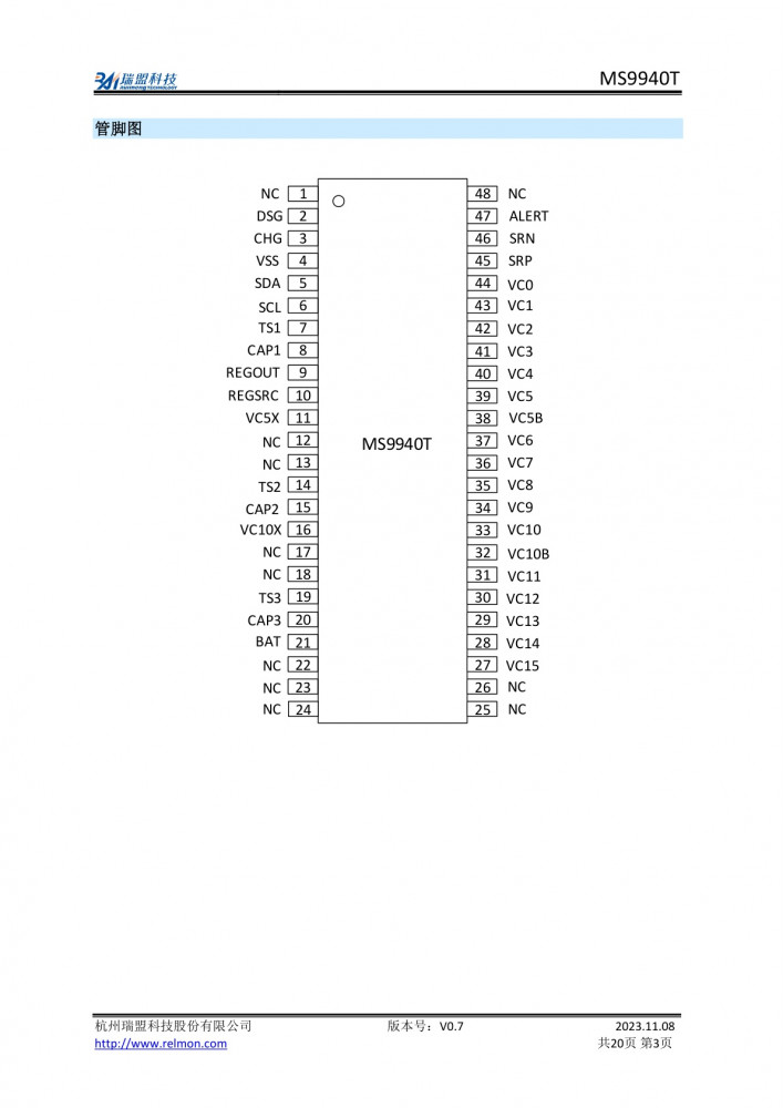 MS9940T datasheet page 3