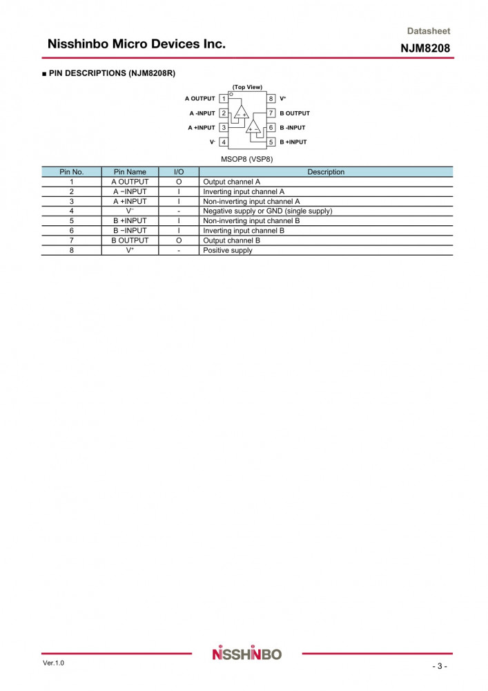 NJM8208 datasheet page 3