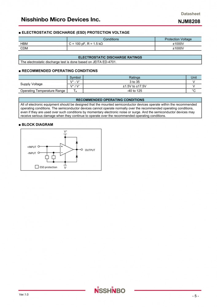 NJM8208 datasheet page 5