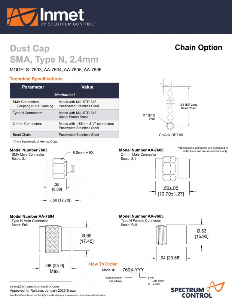 Spectrum Control dust-cap family document image