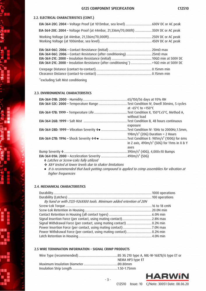 G125 series specification page 3