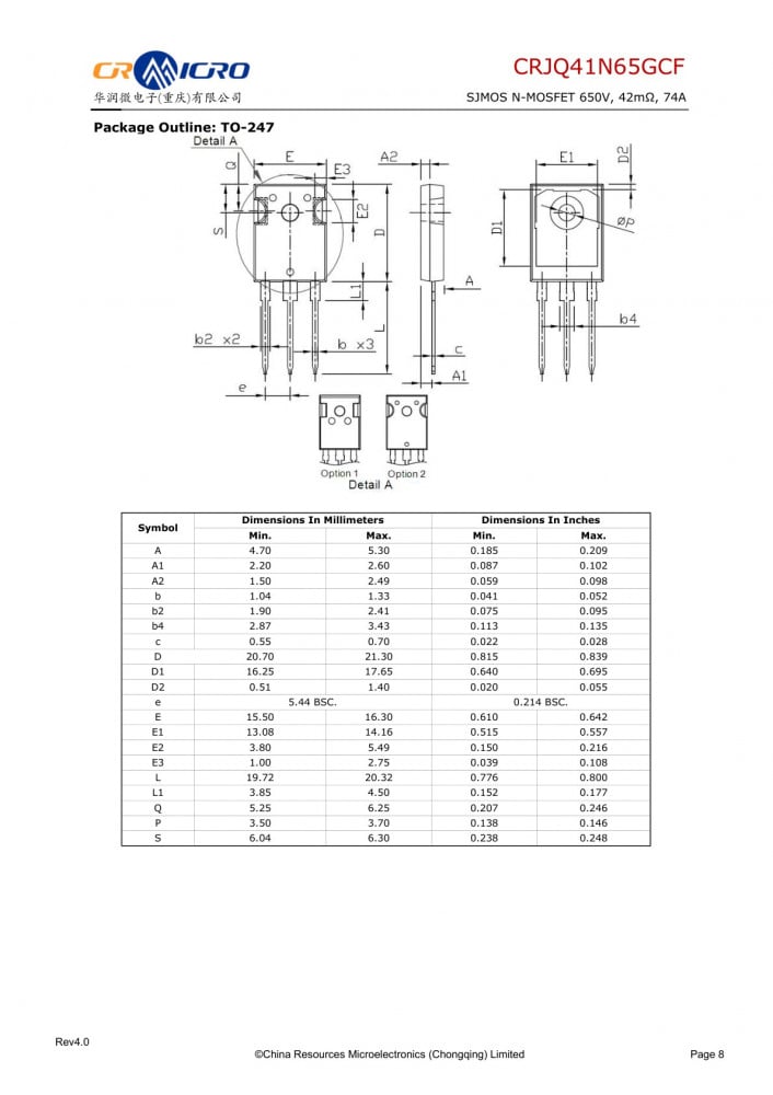 CRJQ41N65GCF datasheet page 8