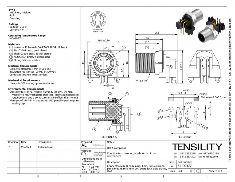 Tensility International 54-00377 product drawing