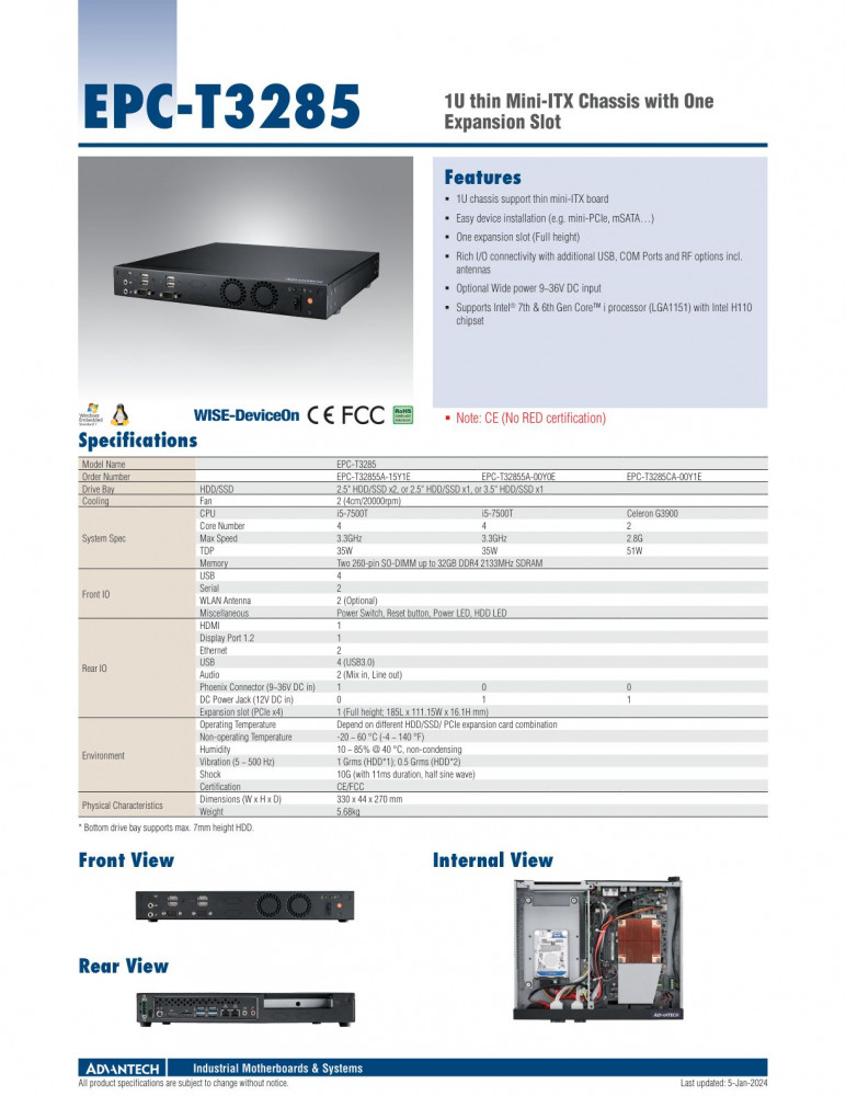 EPC-T3285 technical document page 1