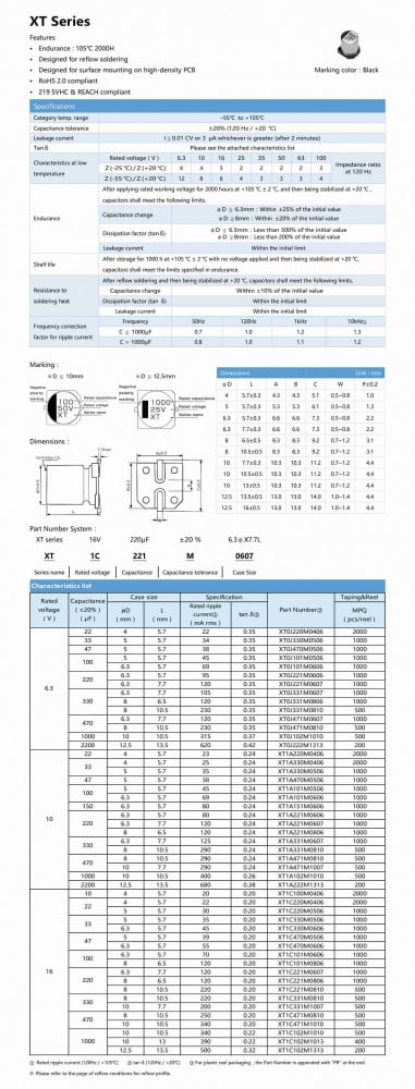 JARSON XT series datasheet page 1