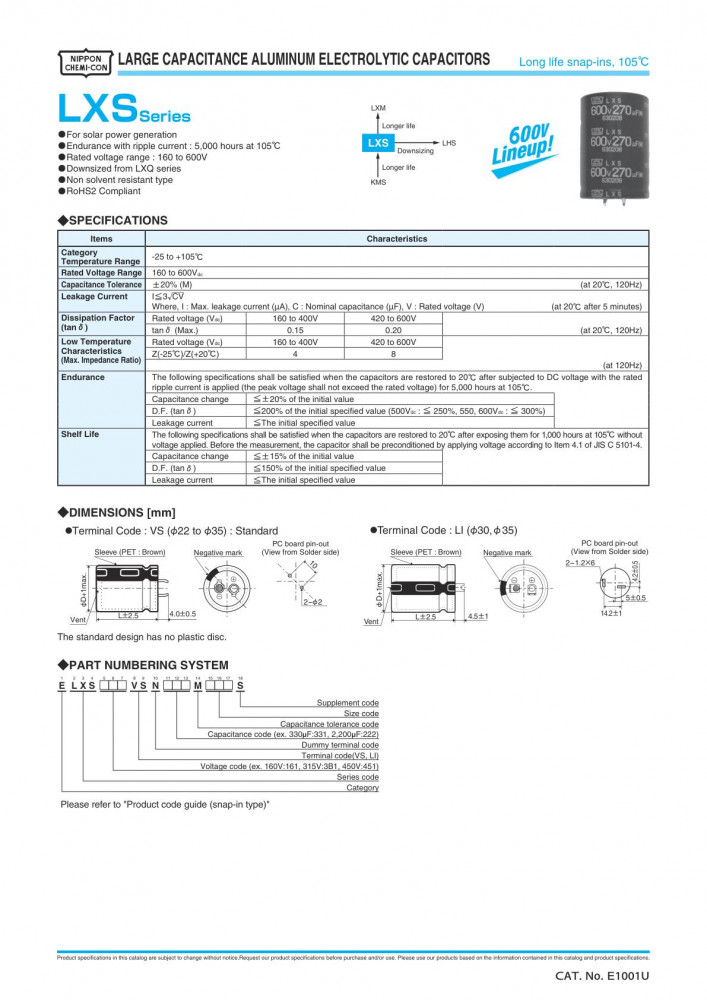 NCC LXS Series technical document, page 1