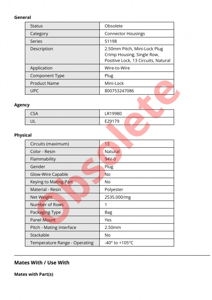 Molex 511981300 product document image 2