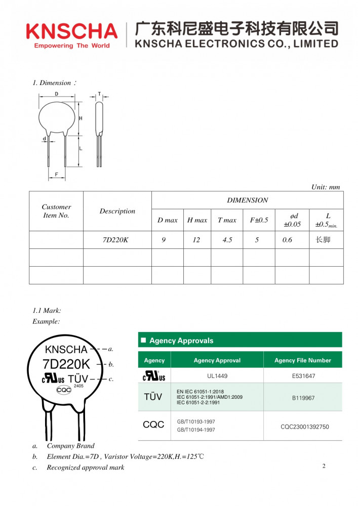 KNSCHA MOV7D220K206RV094 document page 2