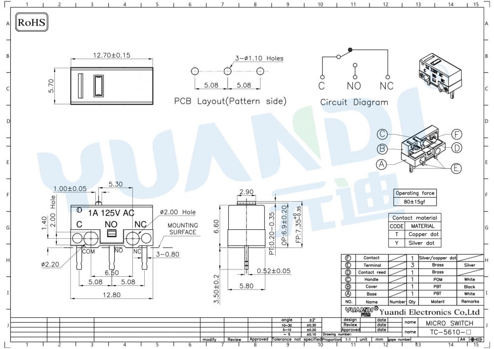 TC-5610-Y technical document page