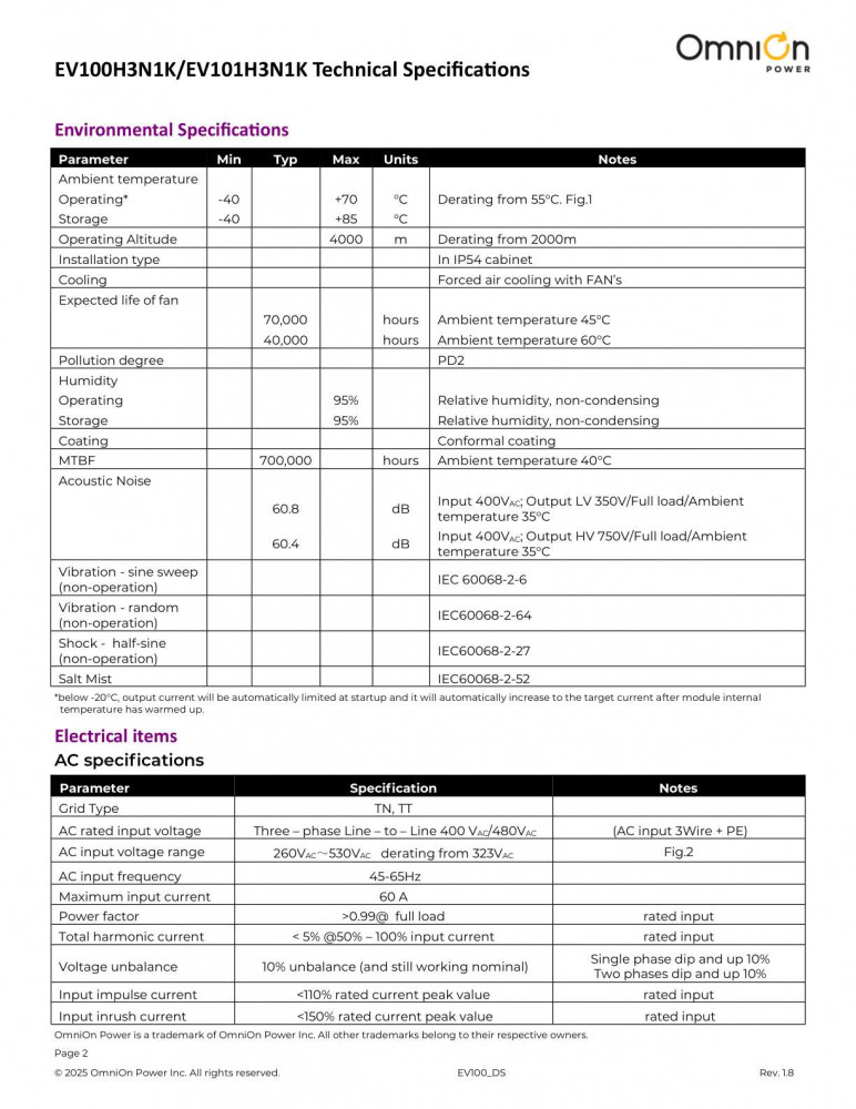 EV100/EV101 datasheet page 2