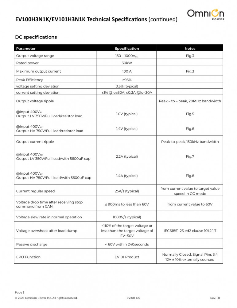 EV100/EV101 datasheet page 3
