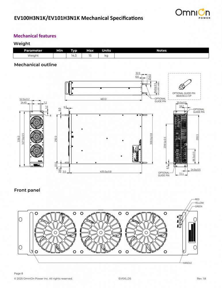 EV100/EV101 datasheet page 8