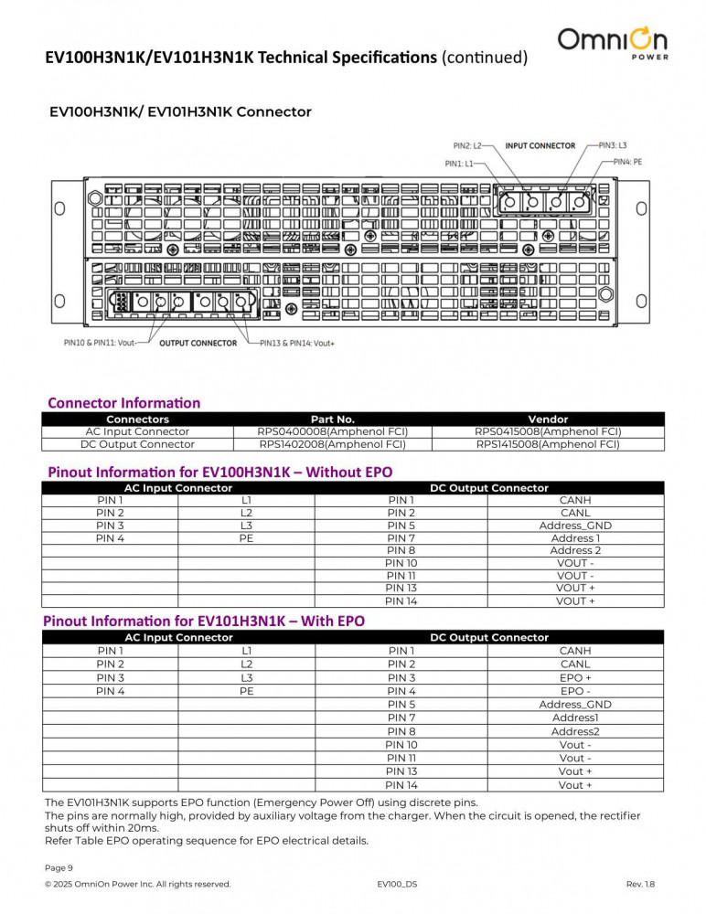 EV100/EV101 datasheet page 9