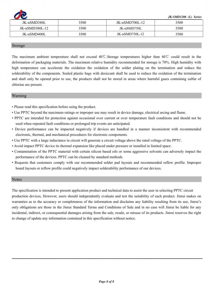 JK-nSMD300L-12V datasheet page 8